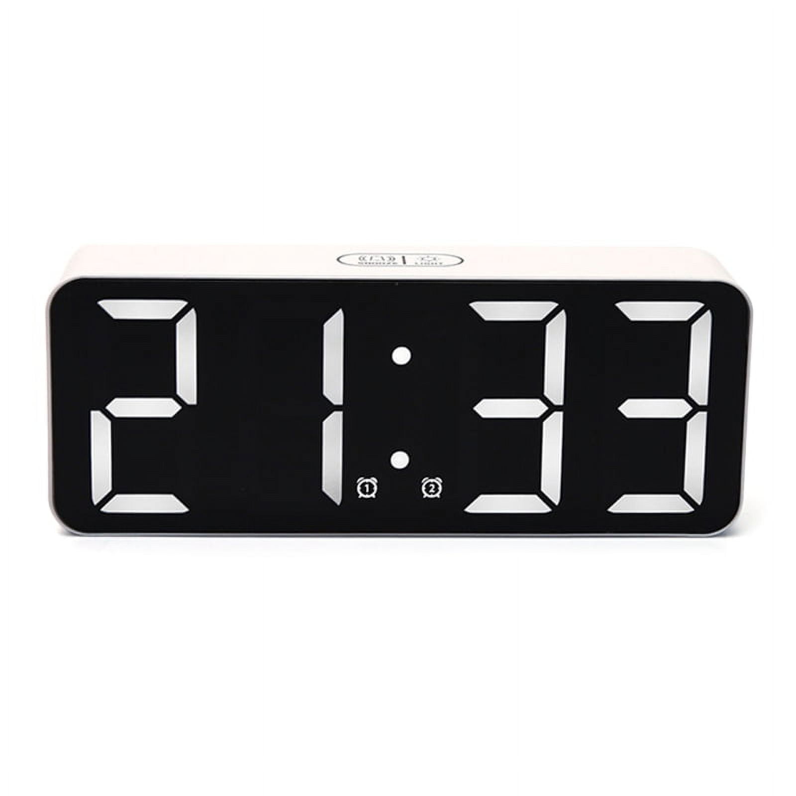 Digital Alarm Clock Large Display LED Electronic Clocks with Snooze 12 ...