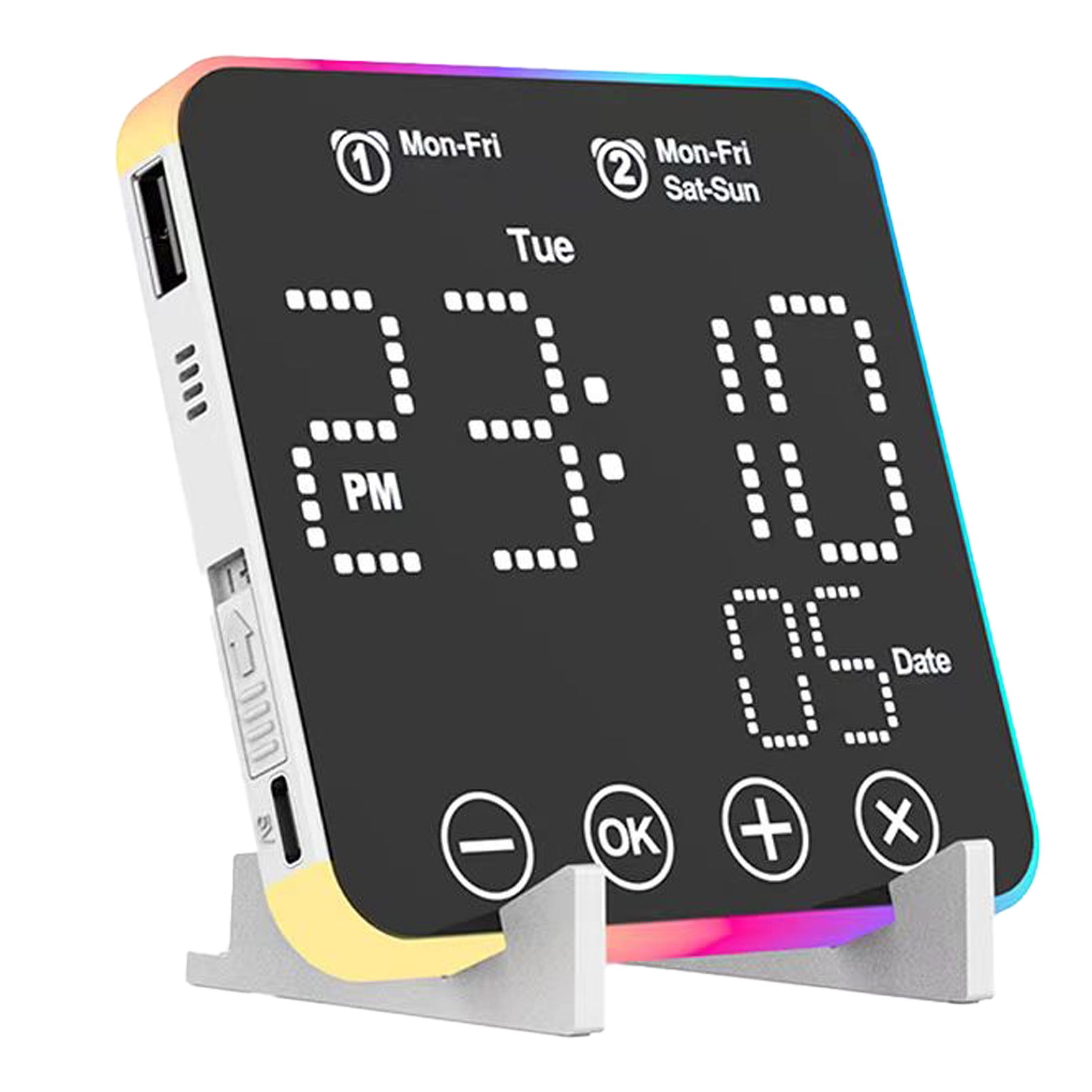 Digital Alarm Clock, Large LED Digital Clock for Bedrooms with 12 Color ...