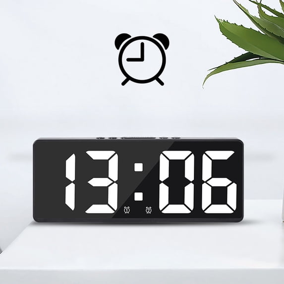 Digital Alarm Clock, Large LED Display Desktop Clock, Voice Control ...