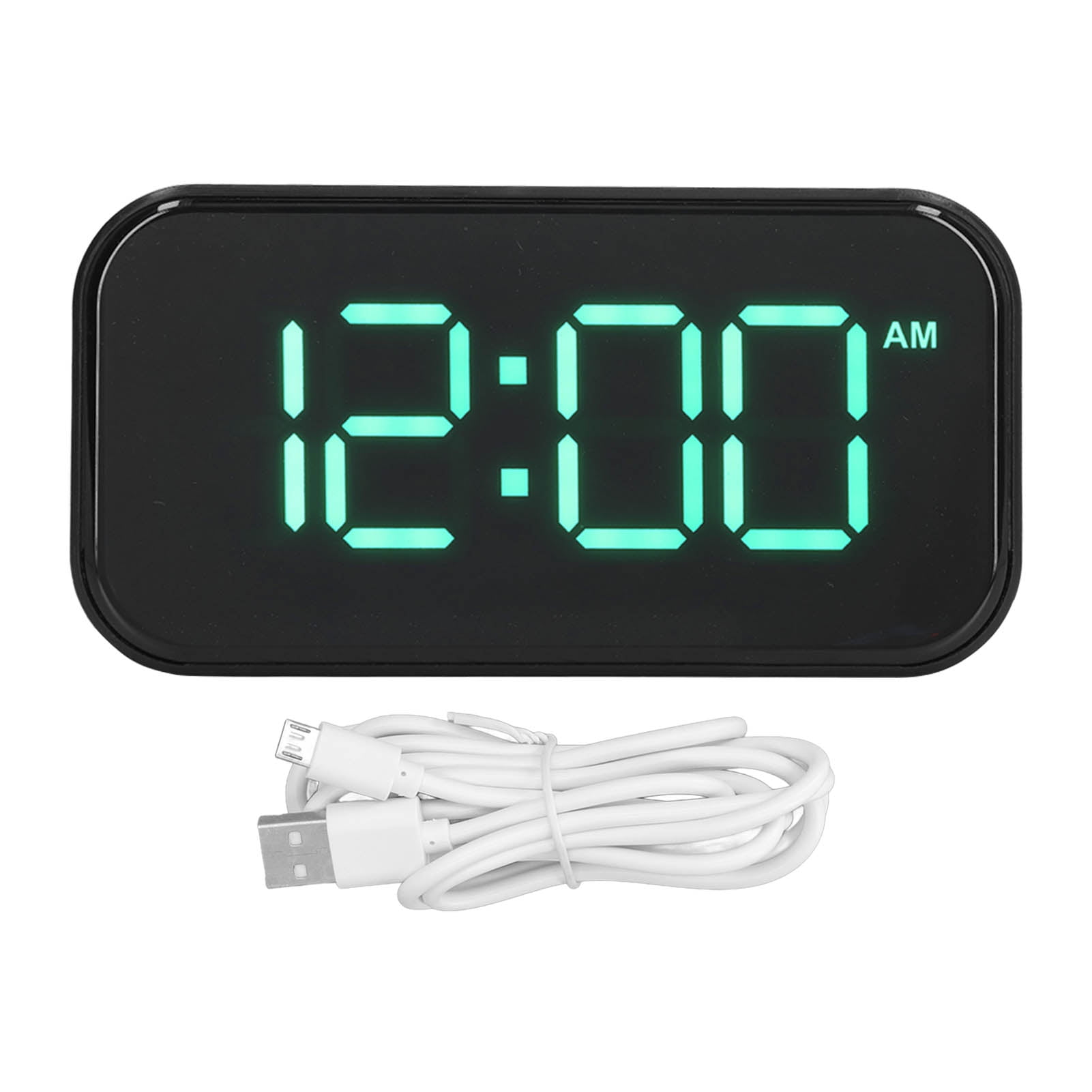Digital Alarm Clock Large Number USB Rechargeable Mirror Electronic ...