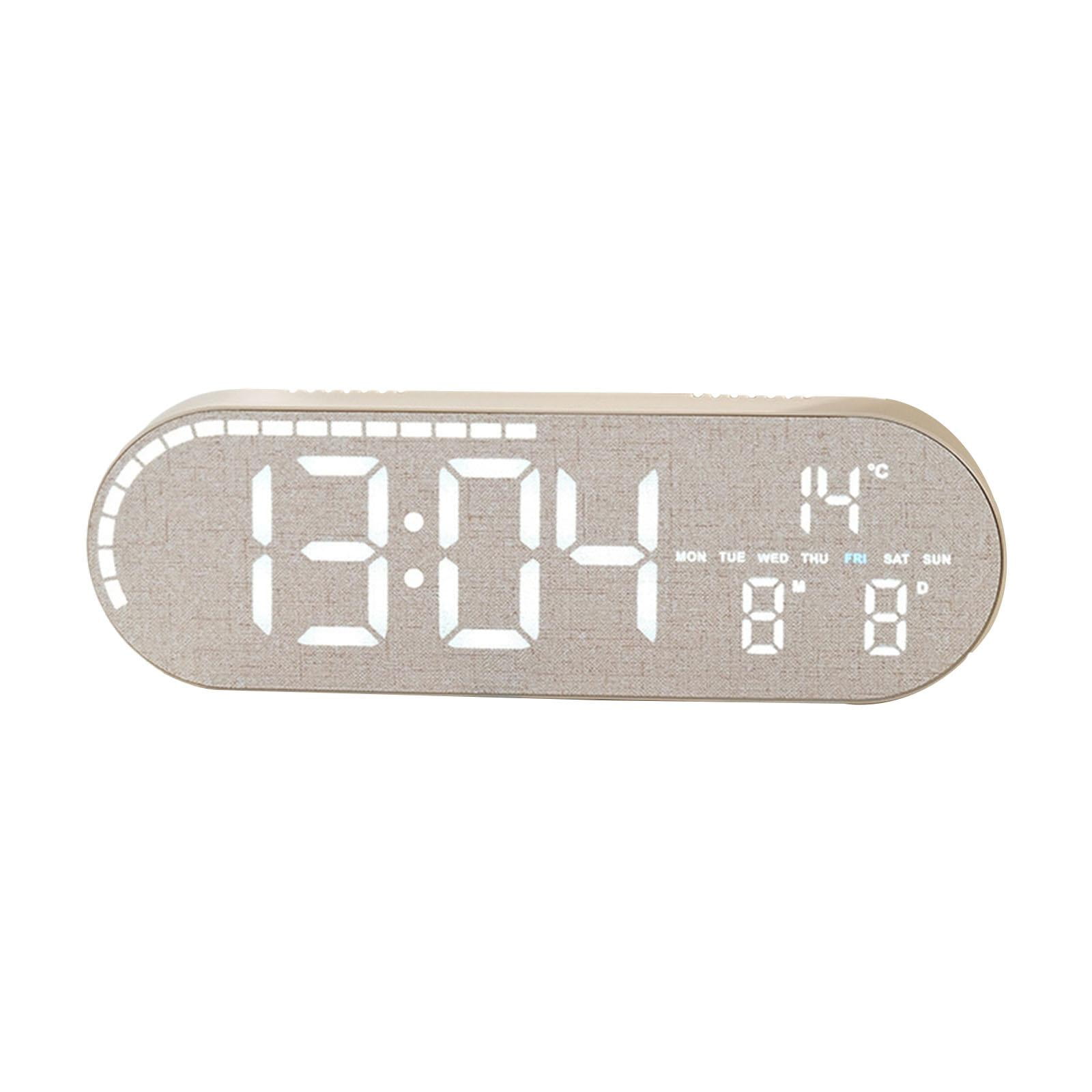 Digital Alarm Clock Minimalist LED Digital Wall Clock Temperature ...