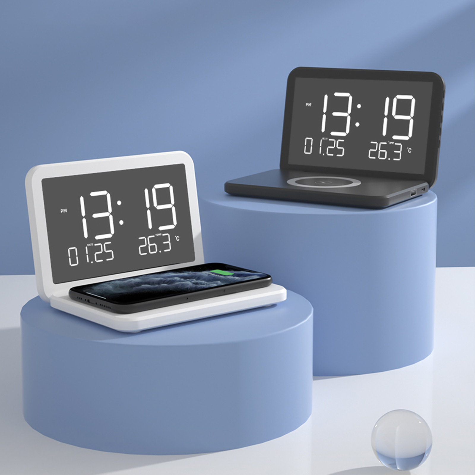 Digital Alarm Clock, Mirror Surface Led Electronic Clocks, with Usb ...