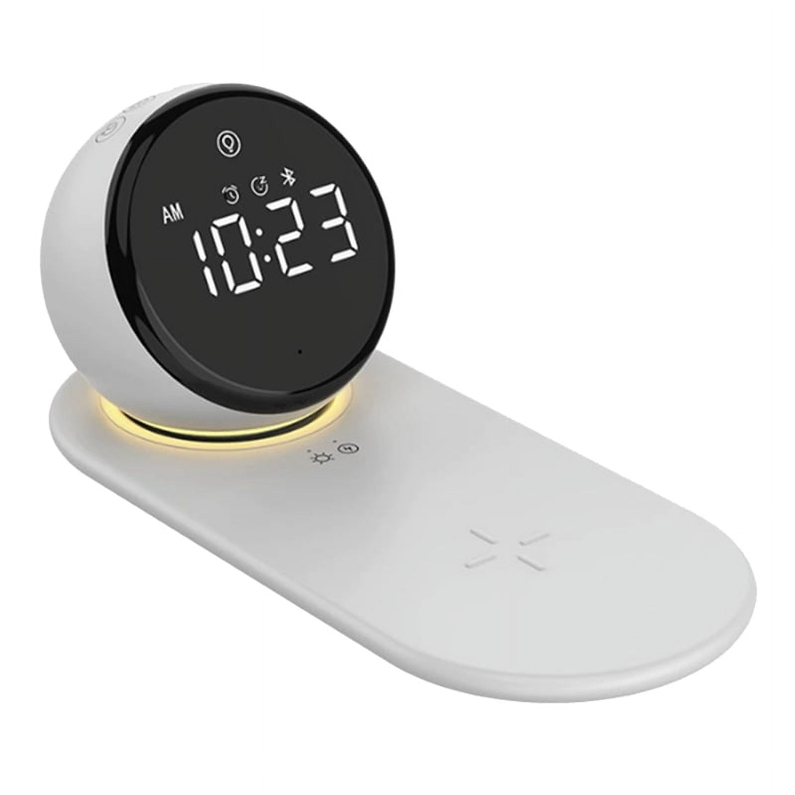 Digital Alarm Clock , Night Lights, 15W Fast Wireless Charger, 3 Level ...