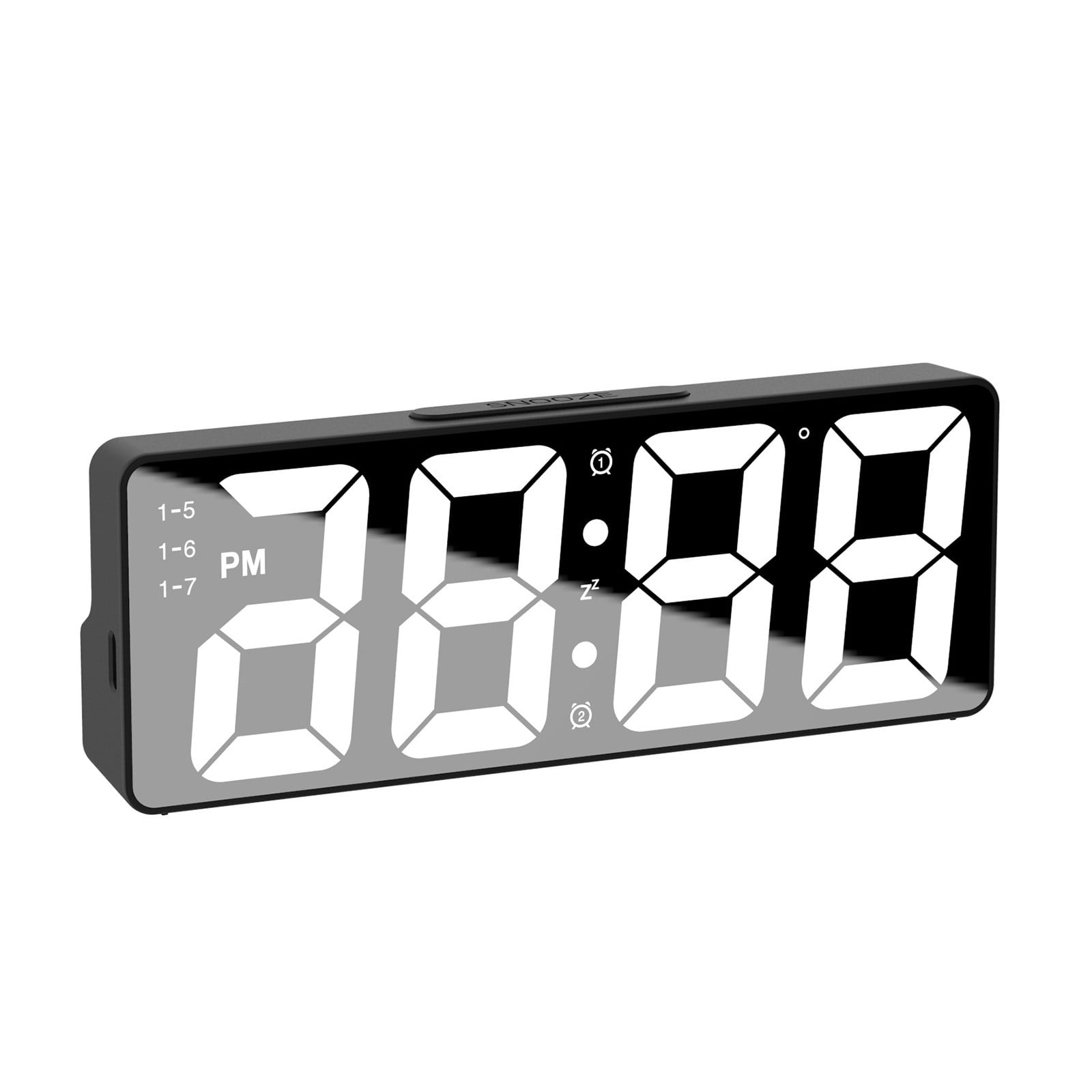 Digital Alarm Clock, Perpetual Calendar, White Backlight, Silent Wake ...