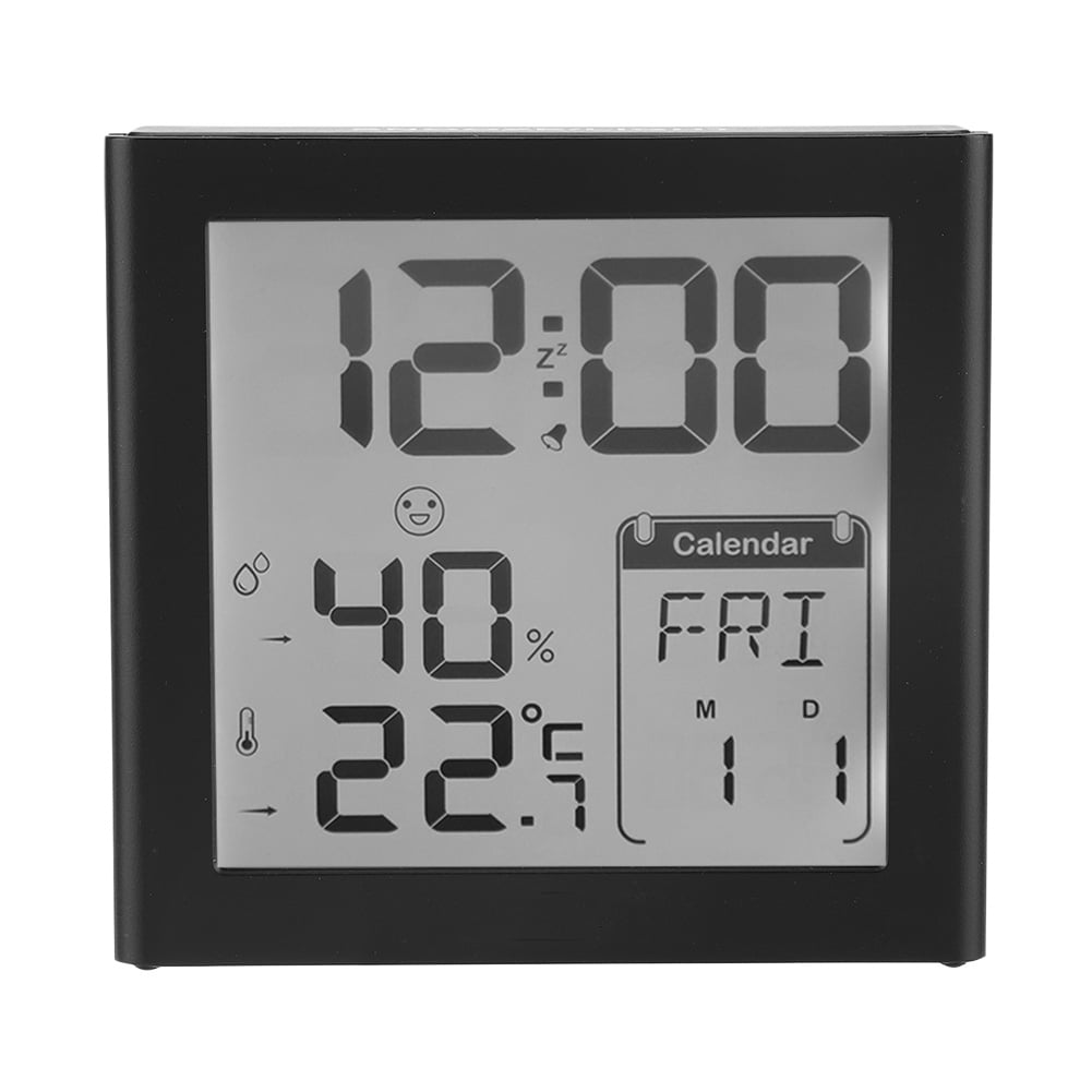 Digital Alarm Clock Time Calendar Function Temperature Humidity Display ...