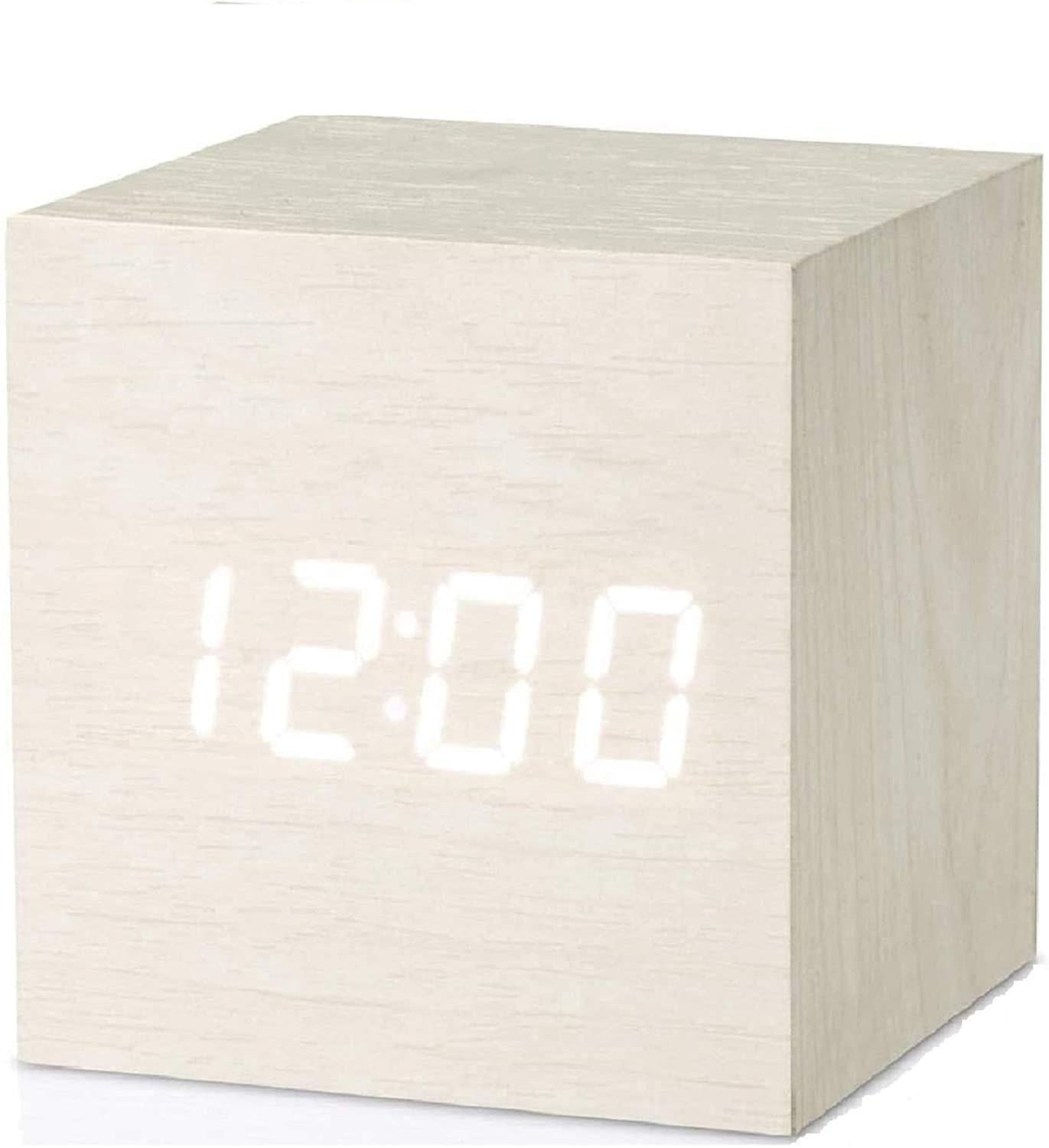 Digital Alarm Clock Wooden Alarm Clock Battery Powered Usb Desk Clock ...