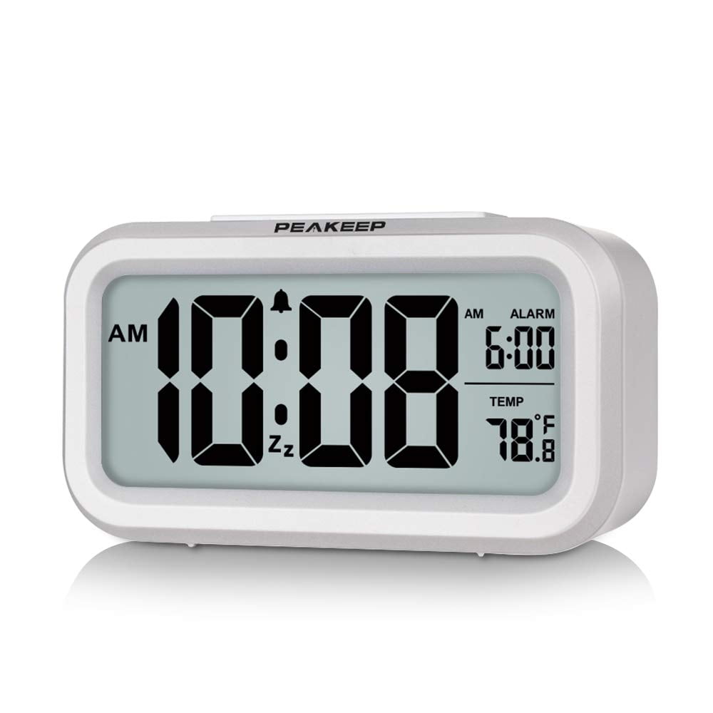 Digital Alarm Clock with Night Light and Temperature Display, Battery ...
