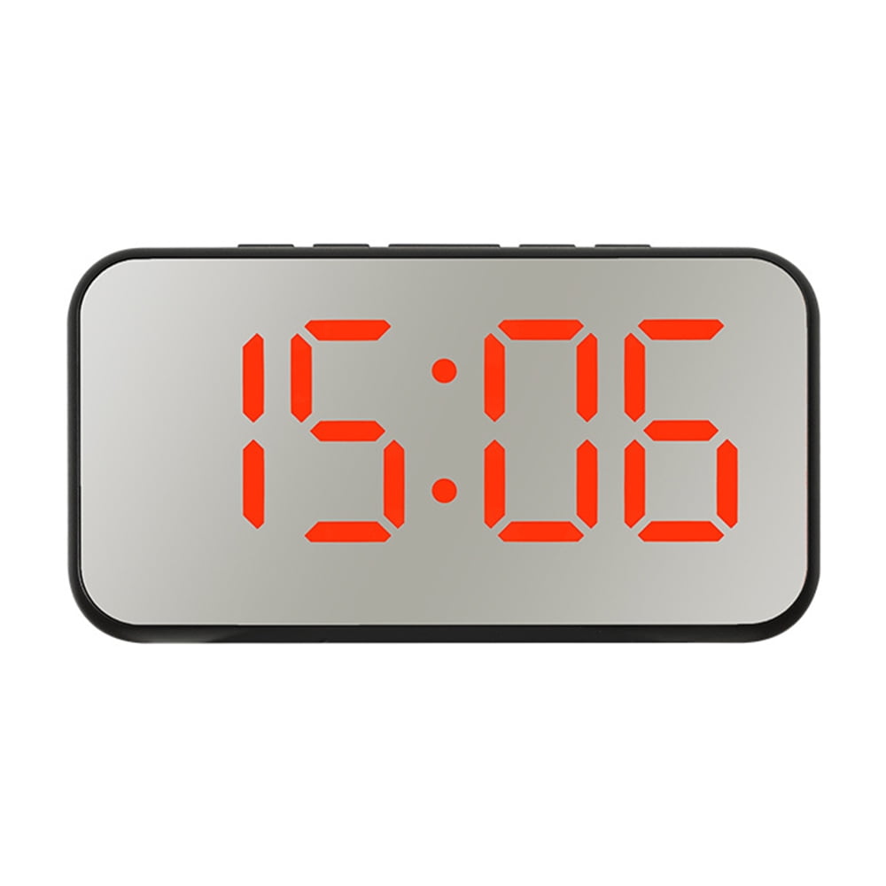 Digital Alarm Clocks, LED Mirror Electronic Clock, Adjust Brightness ...