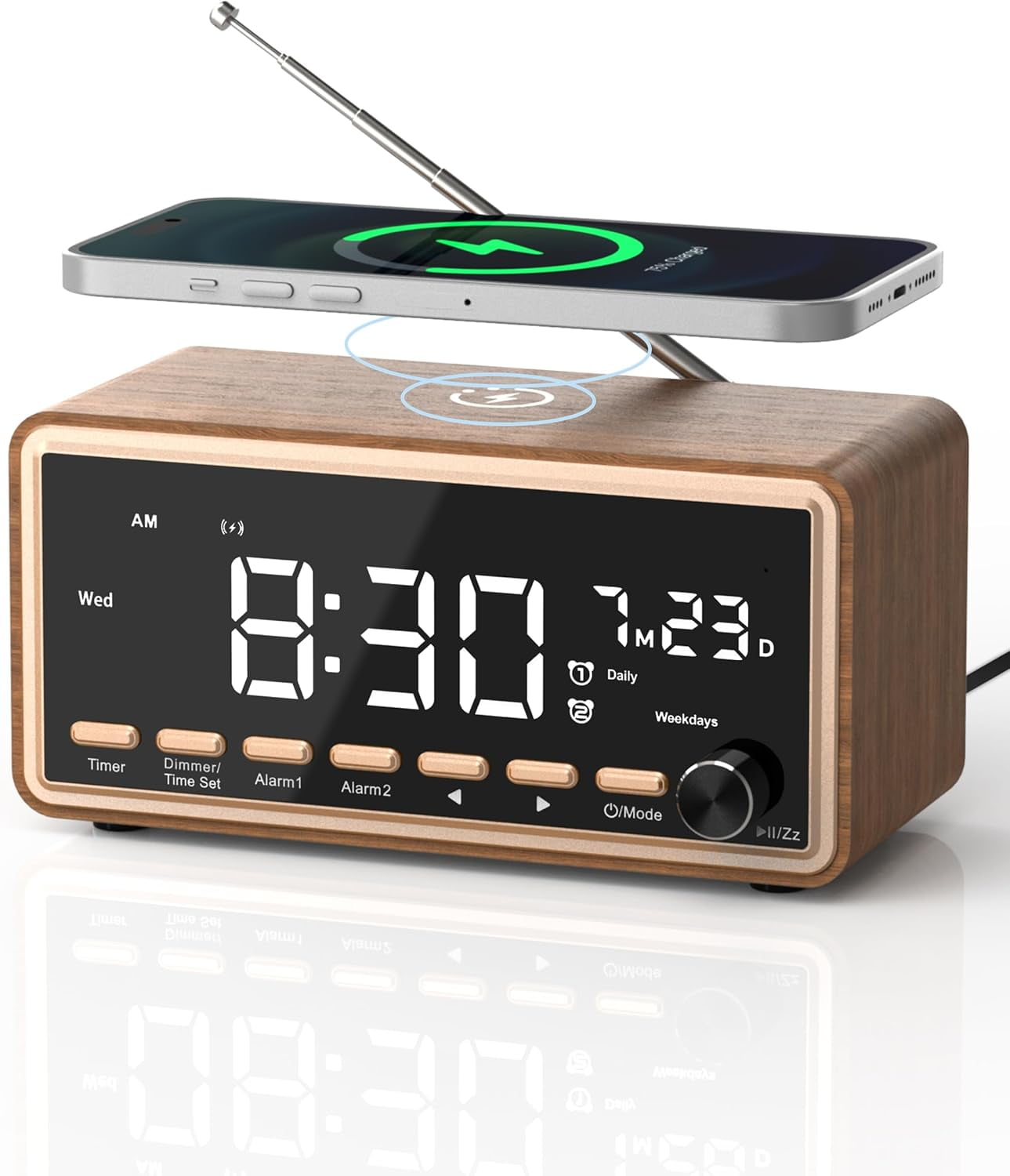 Digital Alarm Clocks Radio for Bedrooms,FM Radio & White Noise Sound ...