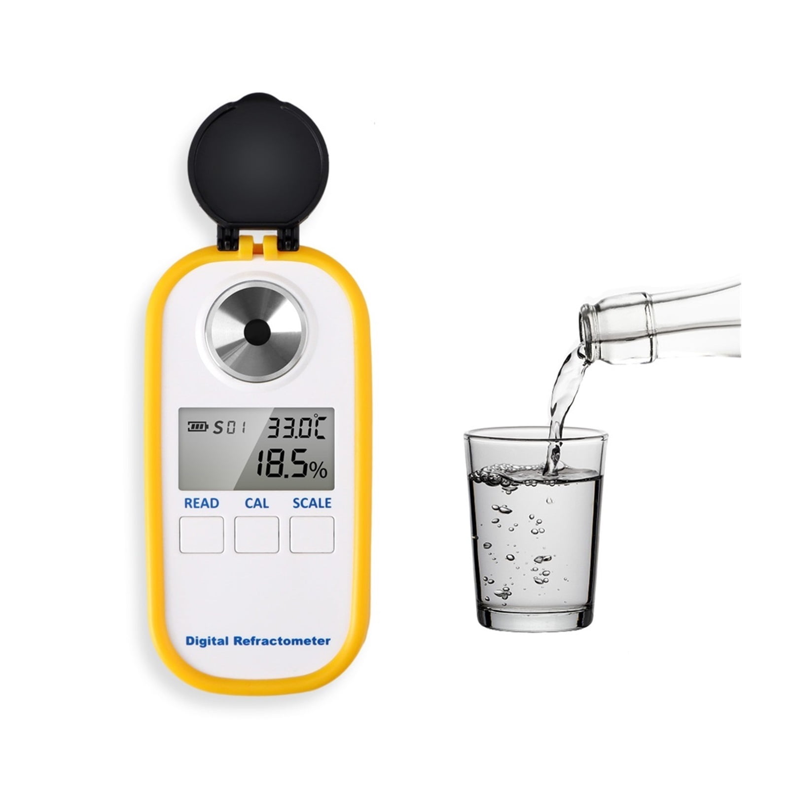 Digital Alcohol Refractometer Range 0-80% Refractive Index Tester LCD ...