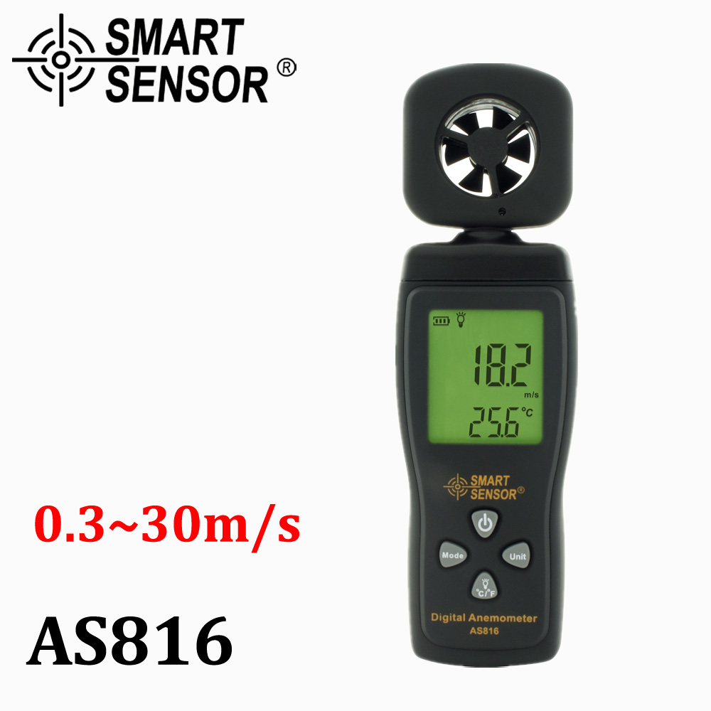 Digital Anemometer Wind Speed Meter Air Velocity Flow Gauge Thermometer ...
