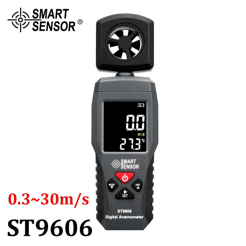 Digital Anemometer Wind Speed Meter Air Velocity Flow Gauge Thermometer ...