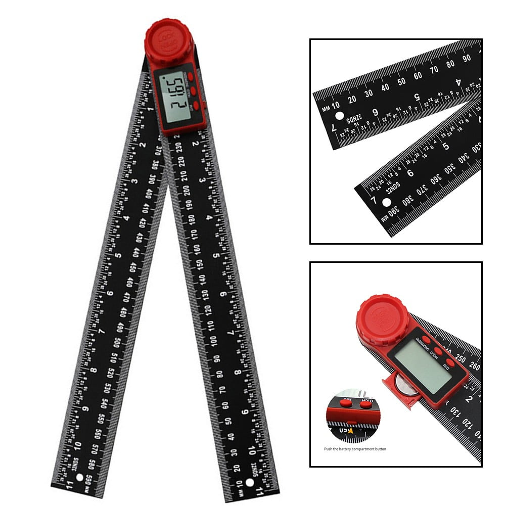 Digital Angle Finder, Angle Protractor Ruler 300Mm Carbon Fiber Plastic ...