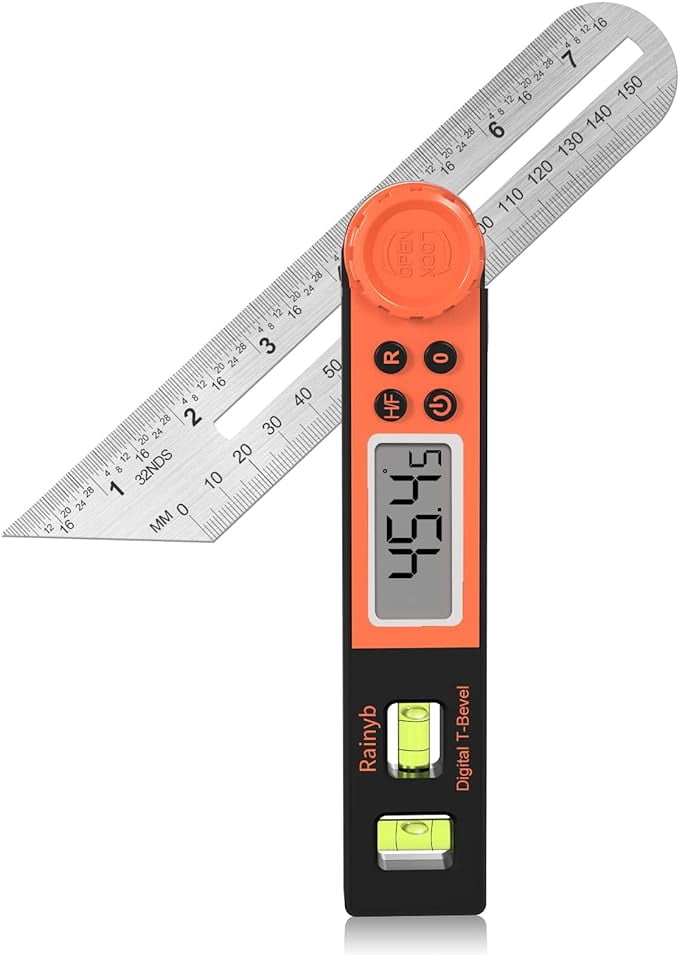 Digital Angle Finder Protractor 0-360 Degree T-Bevel Gauge & Protractor with Horizontal Vertical ...