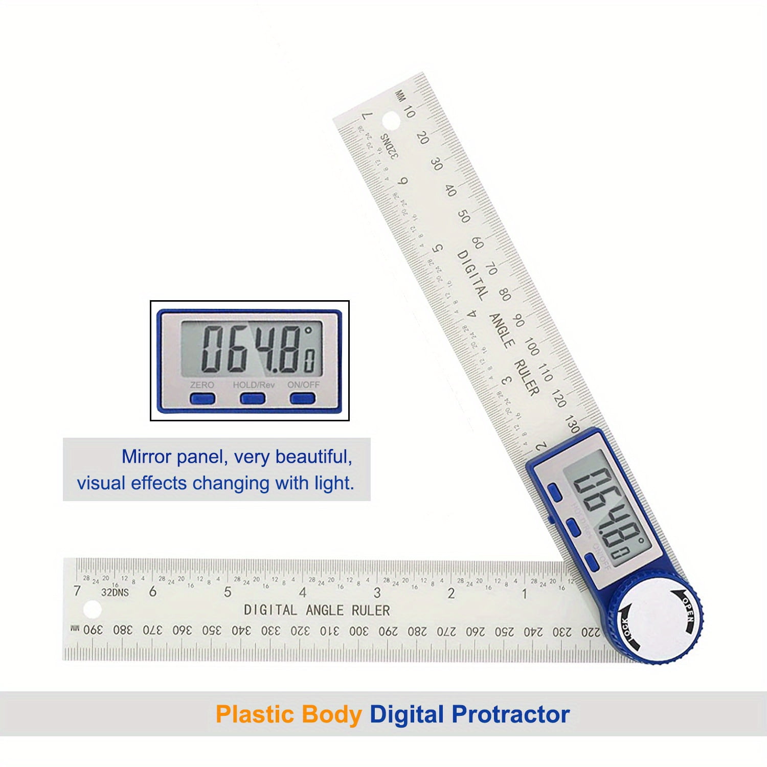 Digital Angle Finder Protractor, 2 In 1 Angle Finder Ruler With 7 Inch ...