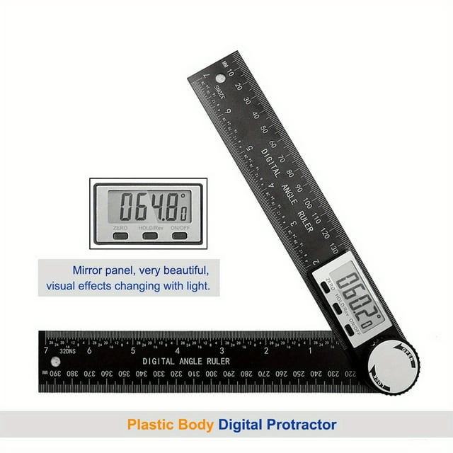 Digital Angle Finder Protractor, 2 In 1 Angle Finder Ruler With 7 Inch ...