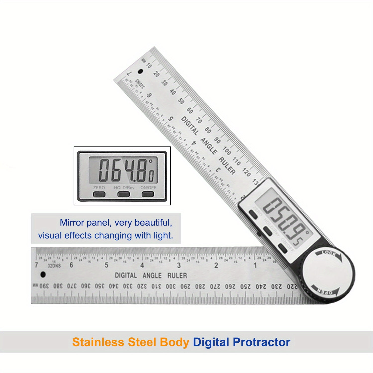 Digital Angle Finder Protractor, 2 In 1 Angle Finder Ruler With 7 Inch ...