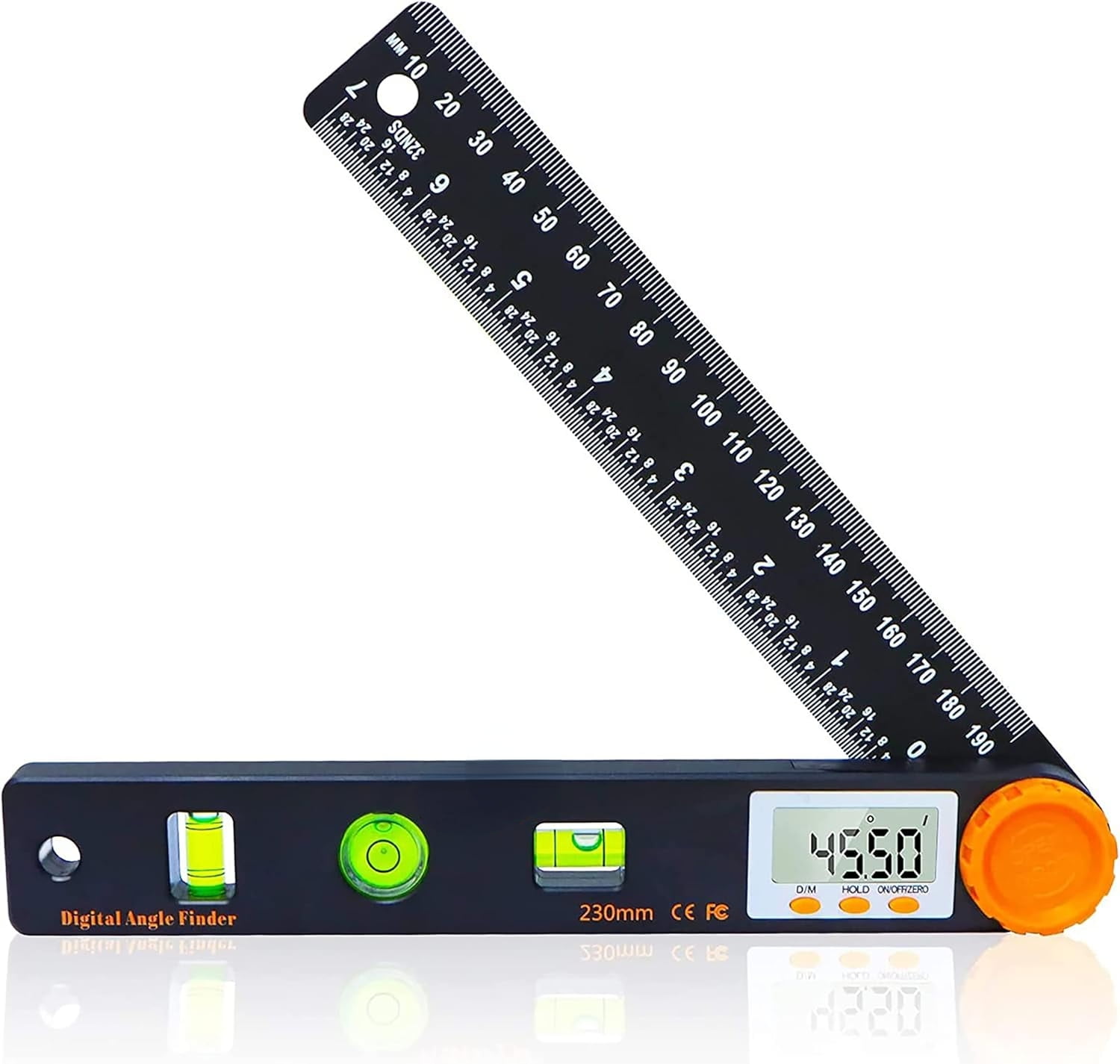 Digital Angle Finder Tool 7inch 0-360 degree LED Digital Protractor ...
