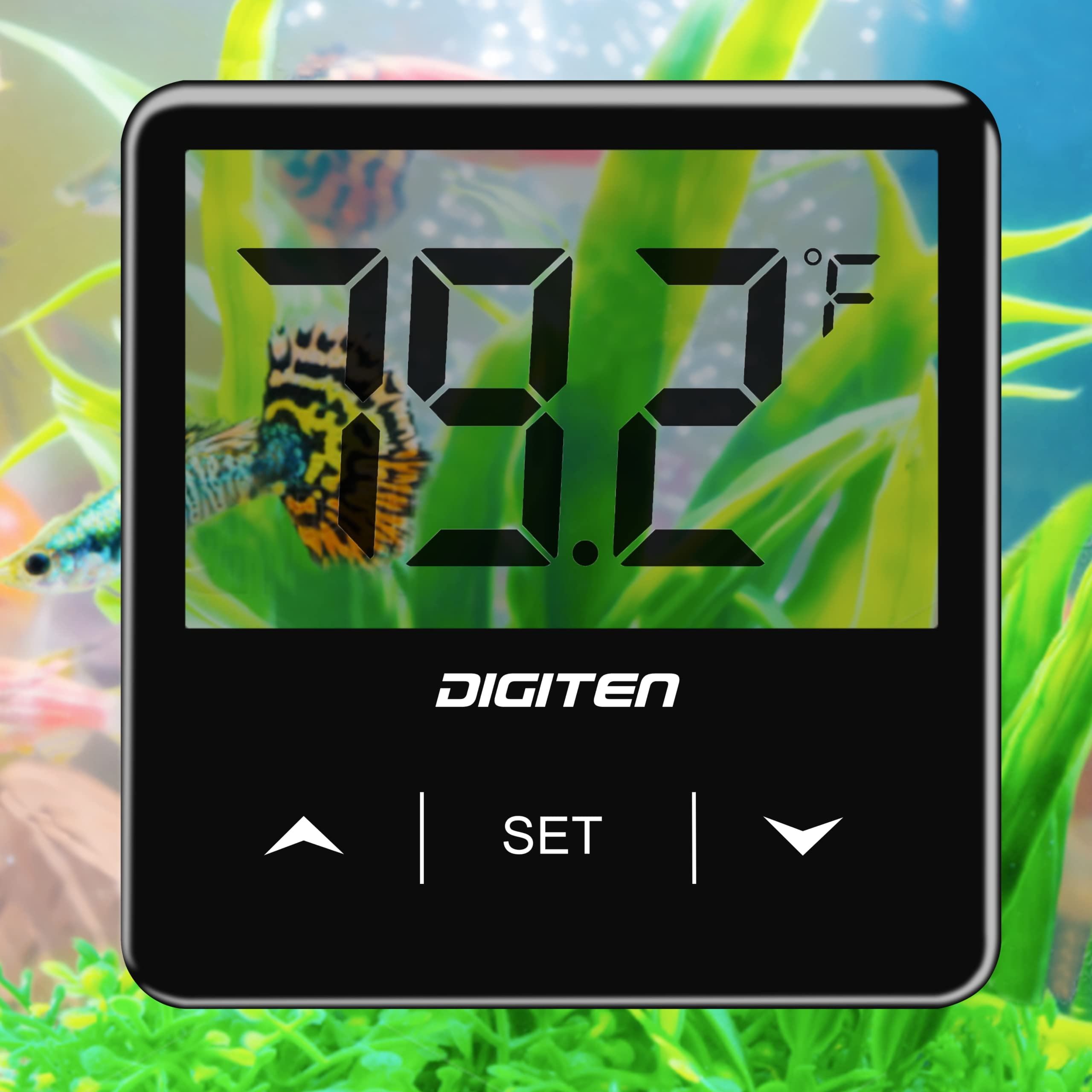 Digital Aquarium Thermometer, Fish Tank Thermometer with Large LCD ...