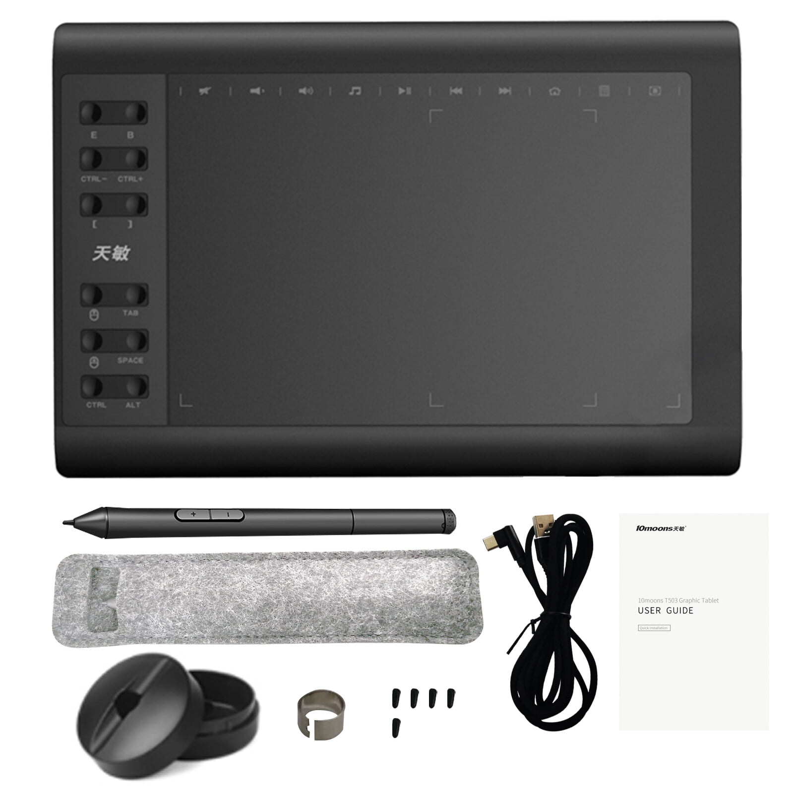 Digital Art Graphics Drawing Tablet 10 x 6 Inches Ultralight Creation ...