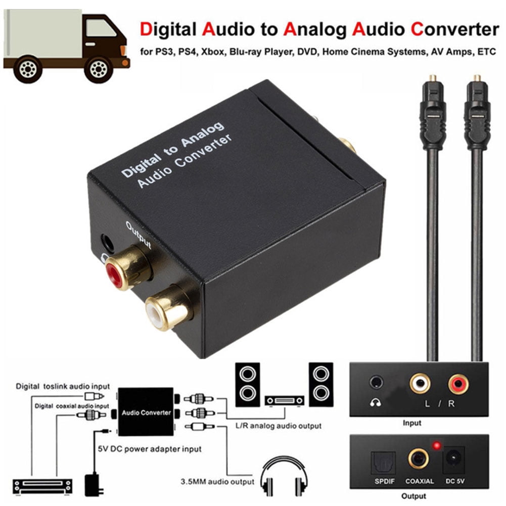 Digital Audio Decoder Amplifier Protable 3.5mm Jack Coaxial Optical ...