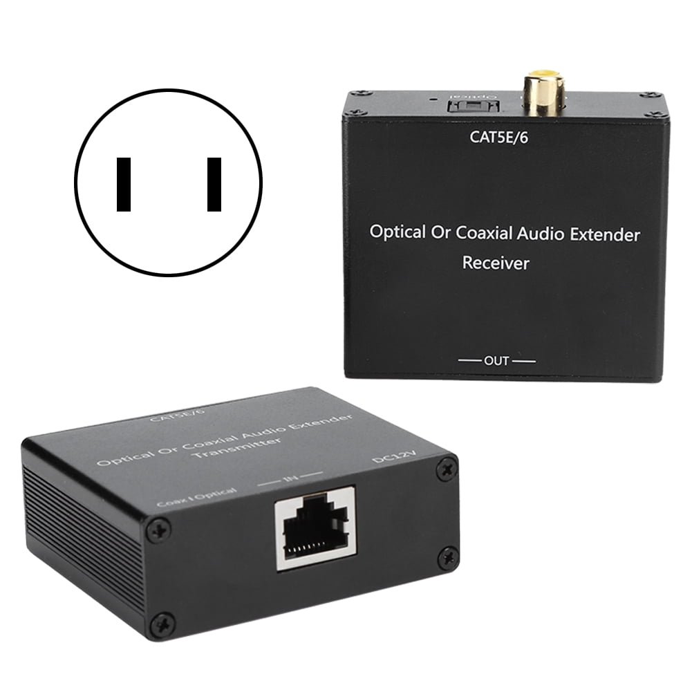 Digital Audio Extender Coaxial and Optical Fiber Converter for Cat5e/6 ...