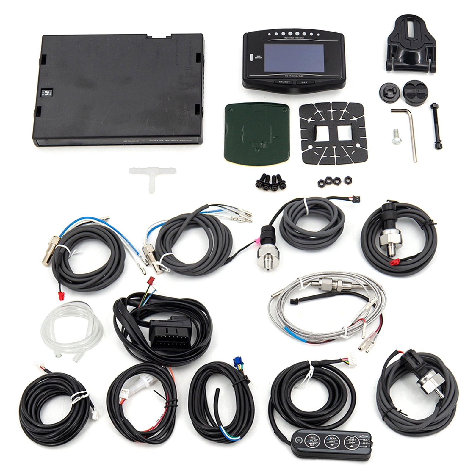 Digital Auto Gauge Set 10 Functions Oil Temp Water Pressure Speed ...