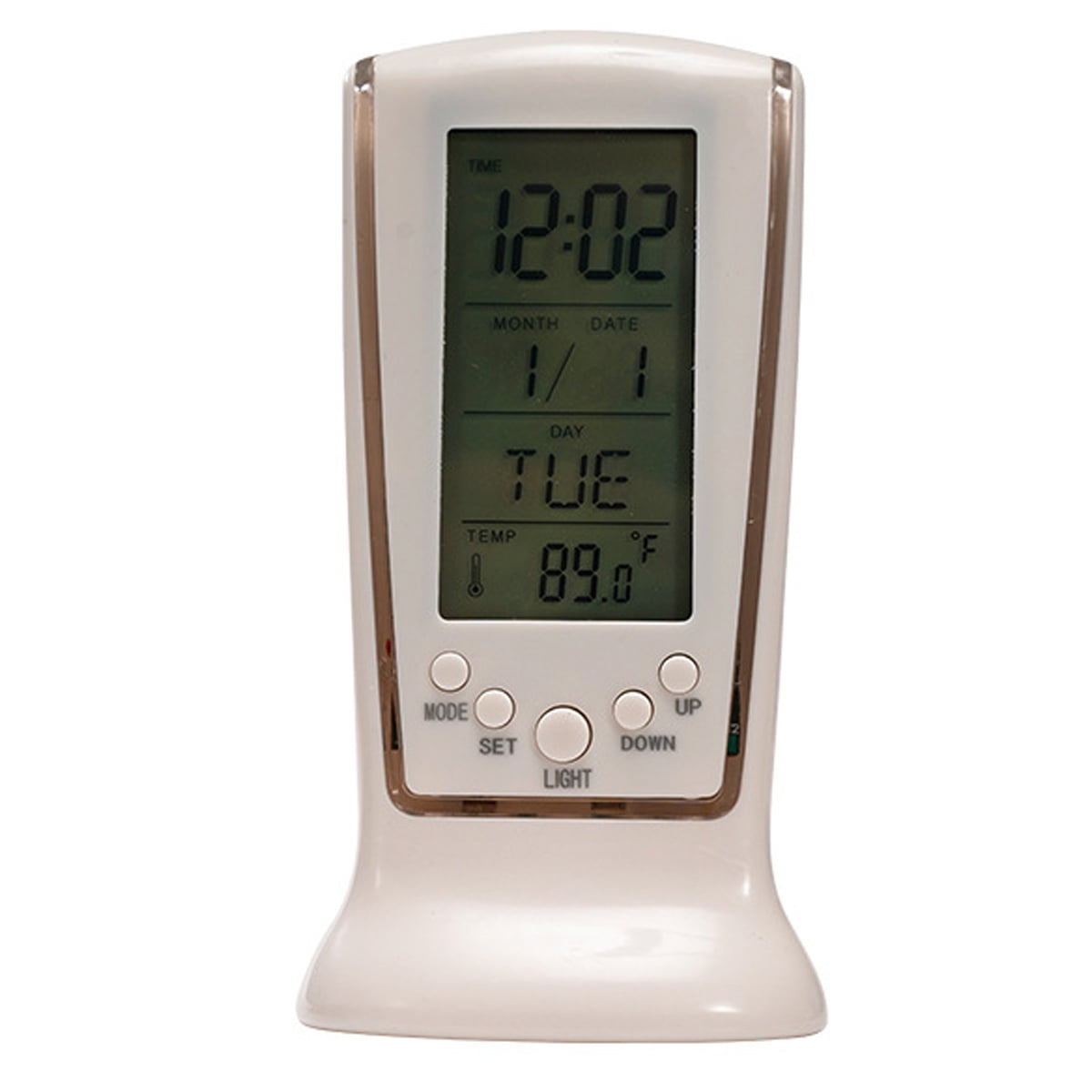 Digital Backlit LED Display Desktop Alarm Clock, Thermometer Calendar ...