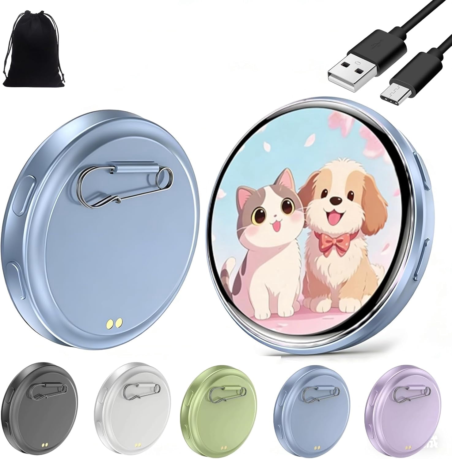 Digital Badge Display Pin, Digital Displayed Pixel Badge Pin with 1.8 ...