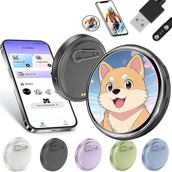 Digital Badge Photo Video Display Screen Pins Pixel 2026 New Electronic ...