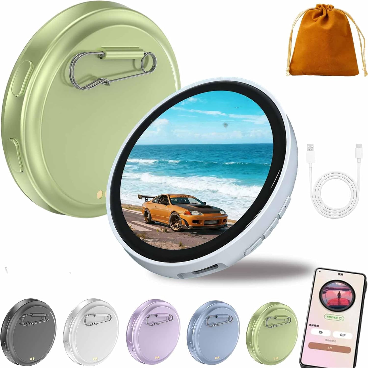 Digital Badge Photo Video GIF Display Screen Pins Pixel, 2026 New ...