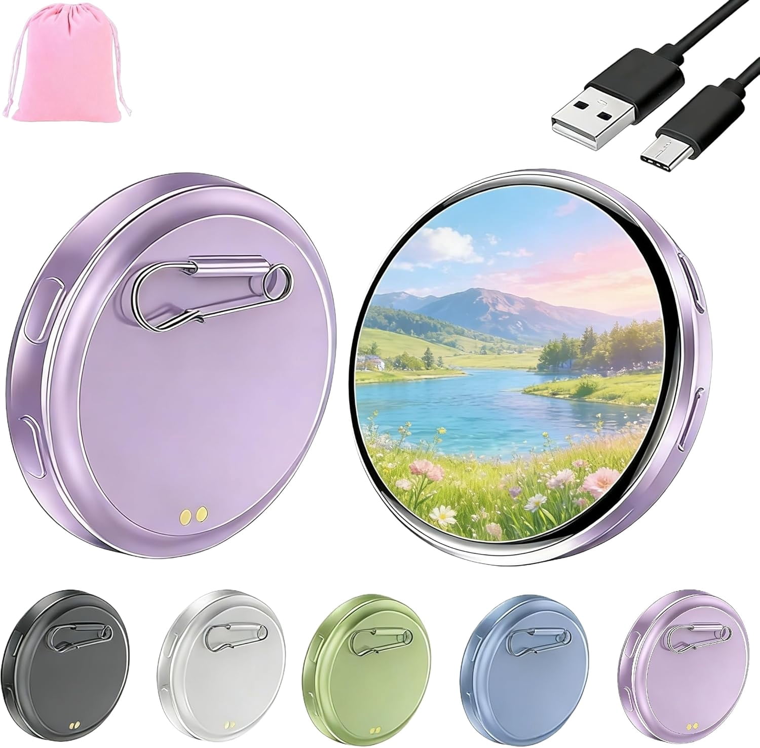 Digital Badge Pin With Anime Themed Pixel Screen,1.8-Inch Hd ...