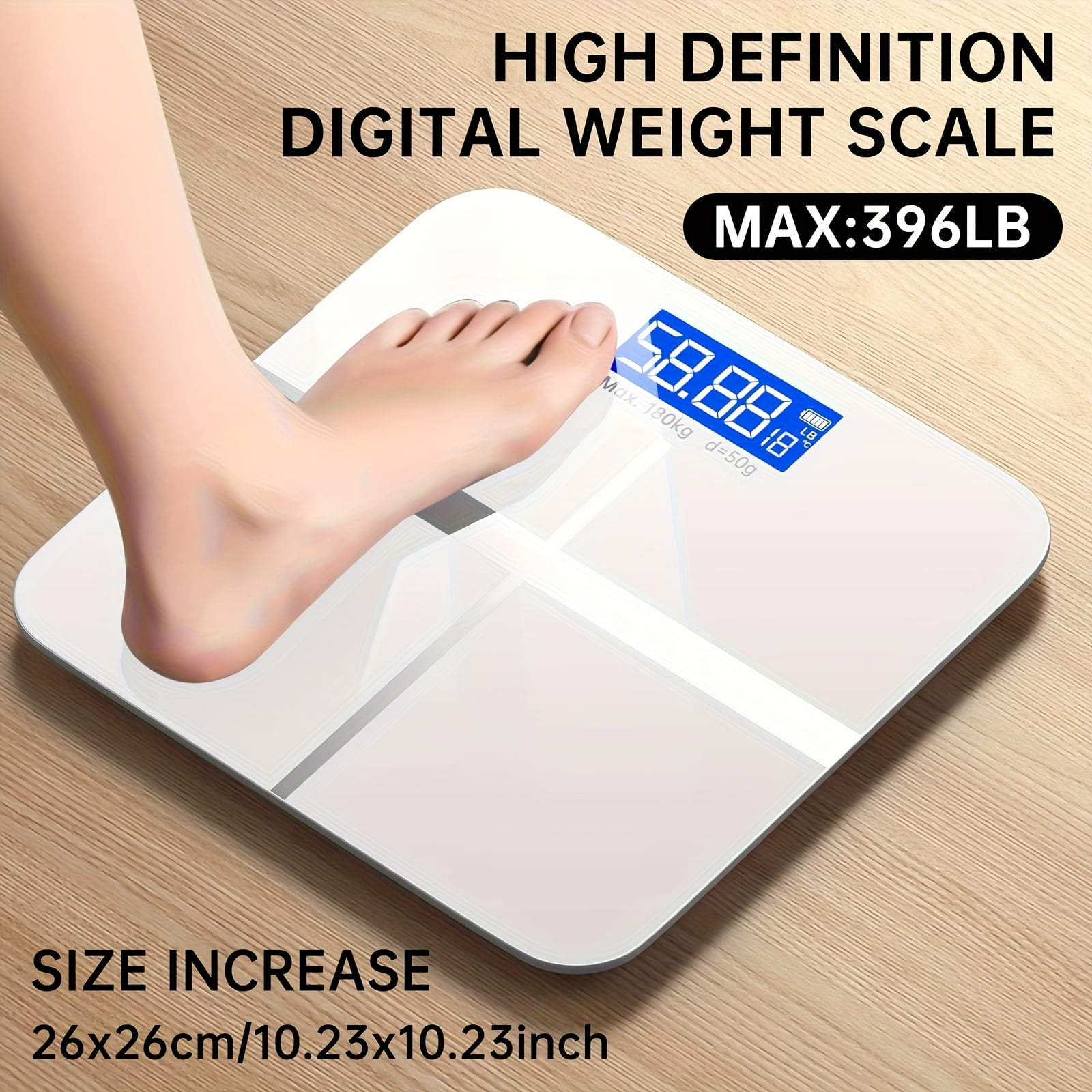 Digital Bathroom Scale 396 Lbs Capacity, High- Body Weight Scale With ...