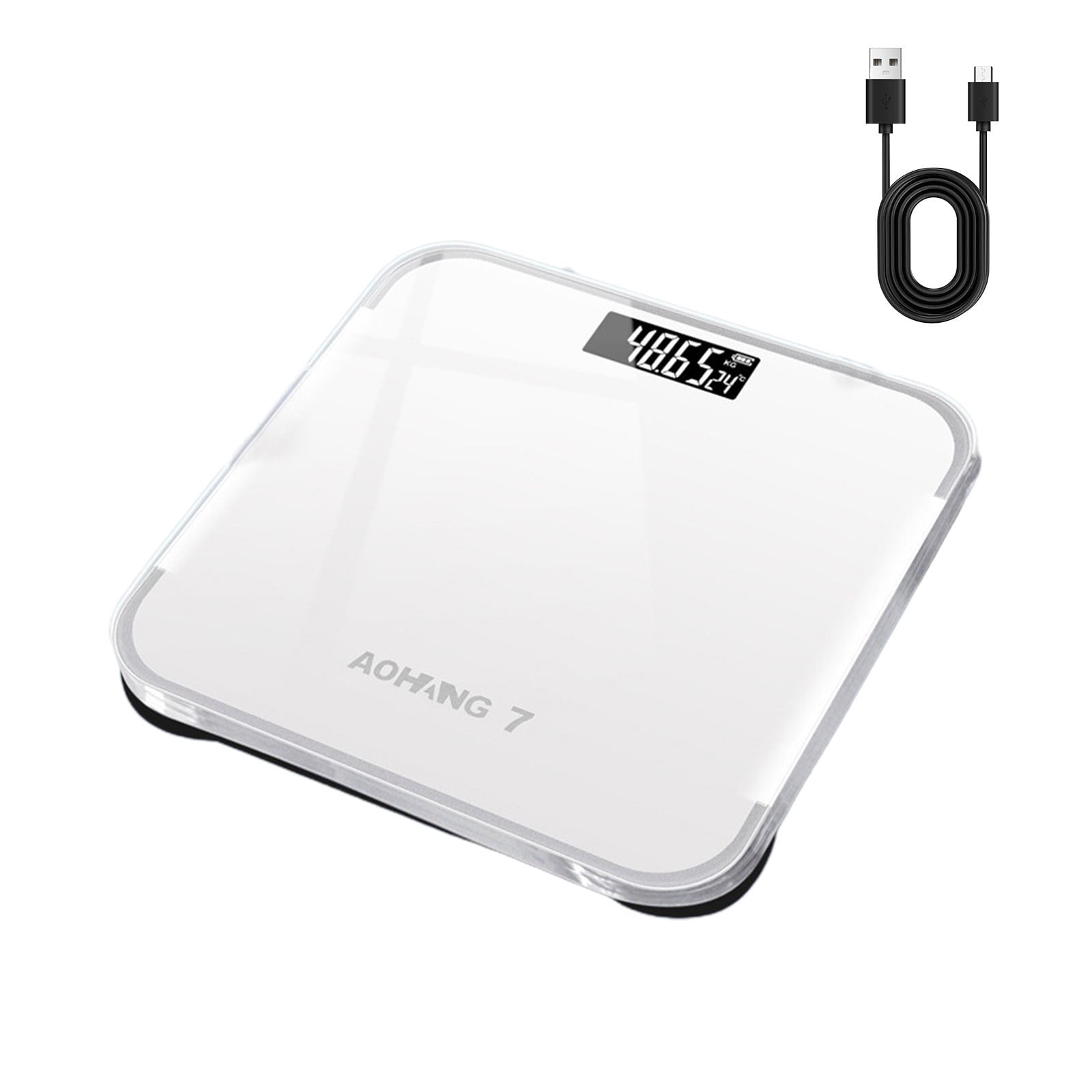 Digital Bathroom Scale, High-Definition LCD Display, Rechargeable ...