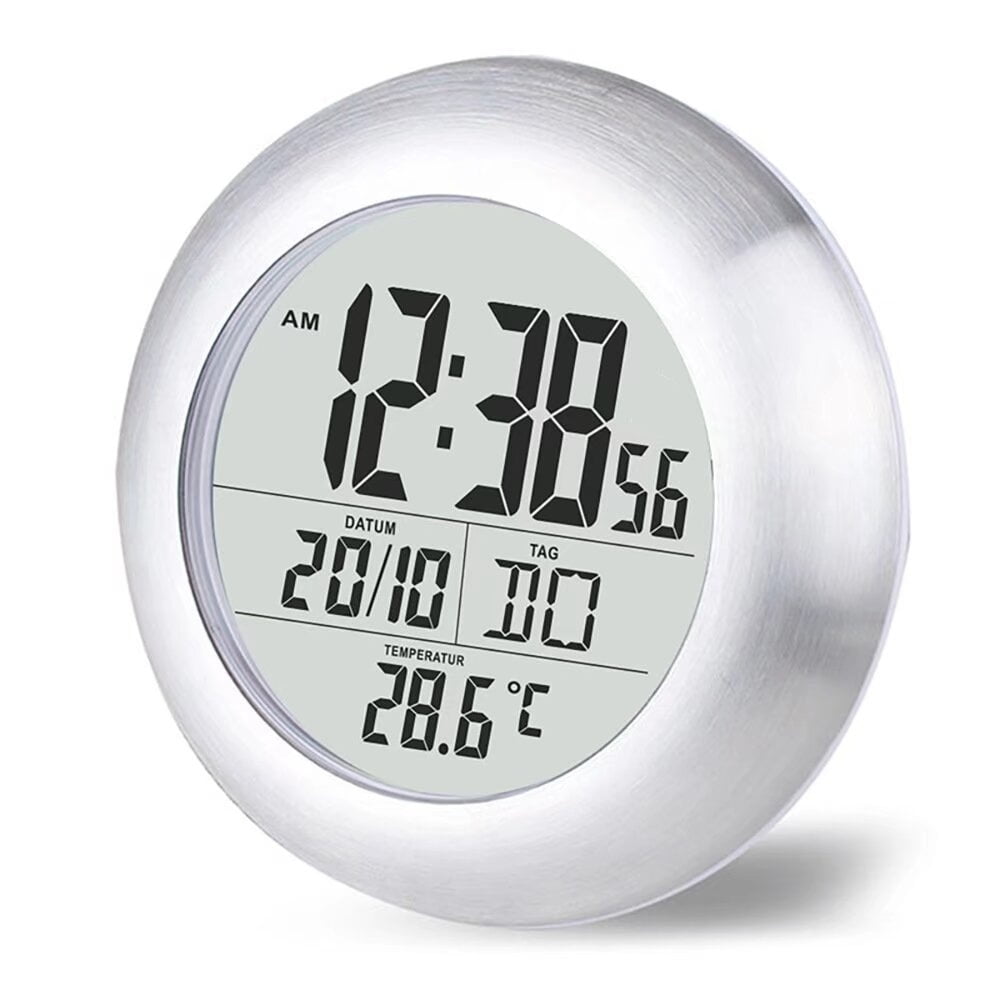 Excellent Home Digital Waterproof Bathroom Wall Clock, Large LCD ...