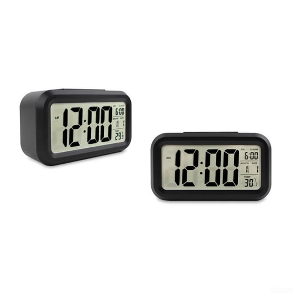 Digital Bedside LED Snooze Alarm Clock Time Temperature Day/Night Mode ...