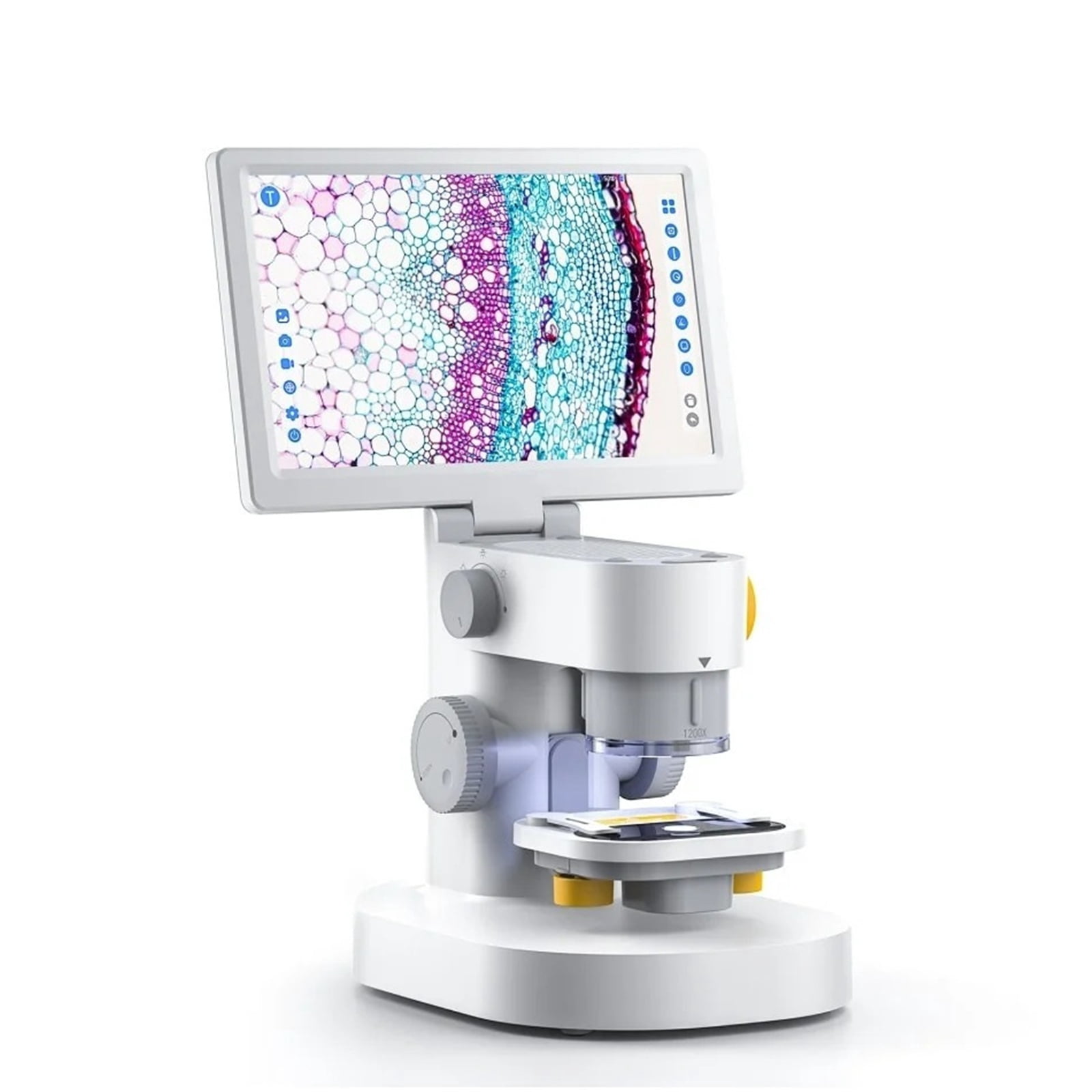 Digital Biological Microscope 1200X 9'' IPS Touchscreen 1080P Triple ...