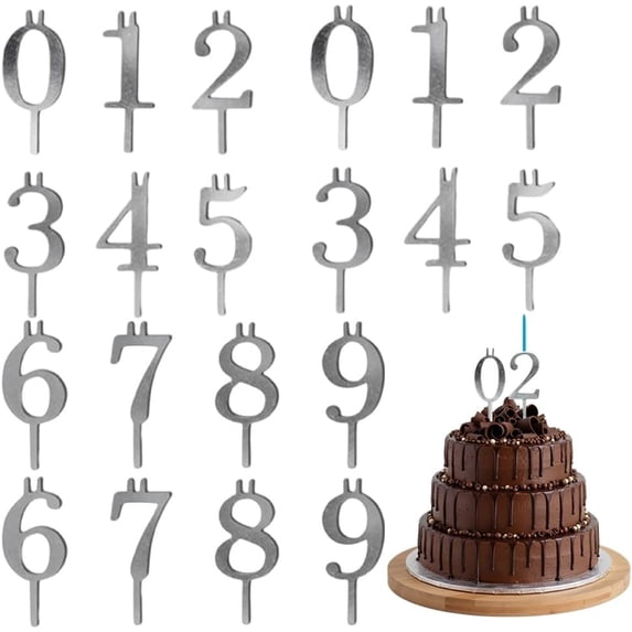 Digital Birthday Cake Candle Holder Set, Reusable Number Birthday ...
