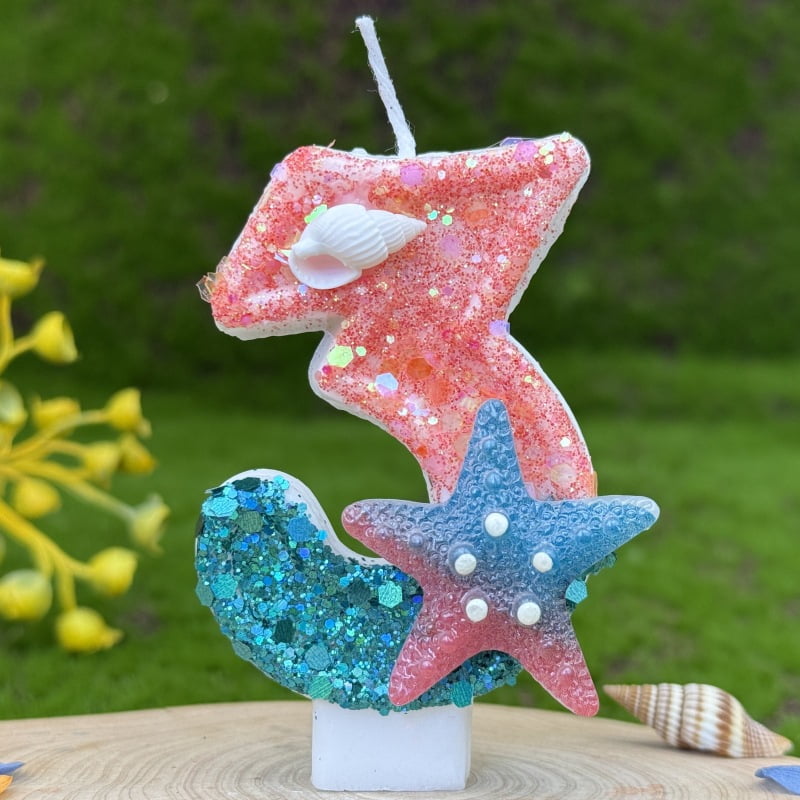 Digital Birthday Candles Ocean Themed Cake Decoration Handmade DIY ...