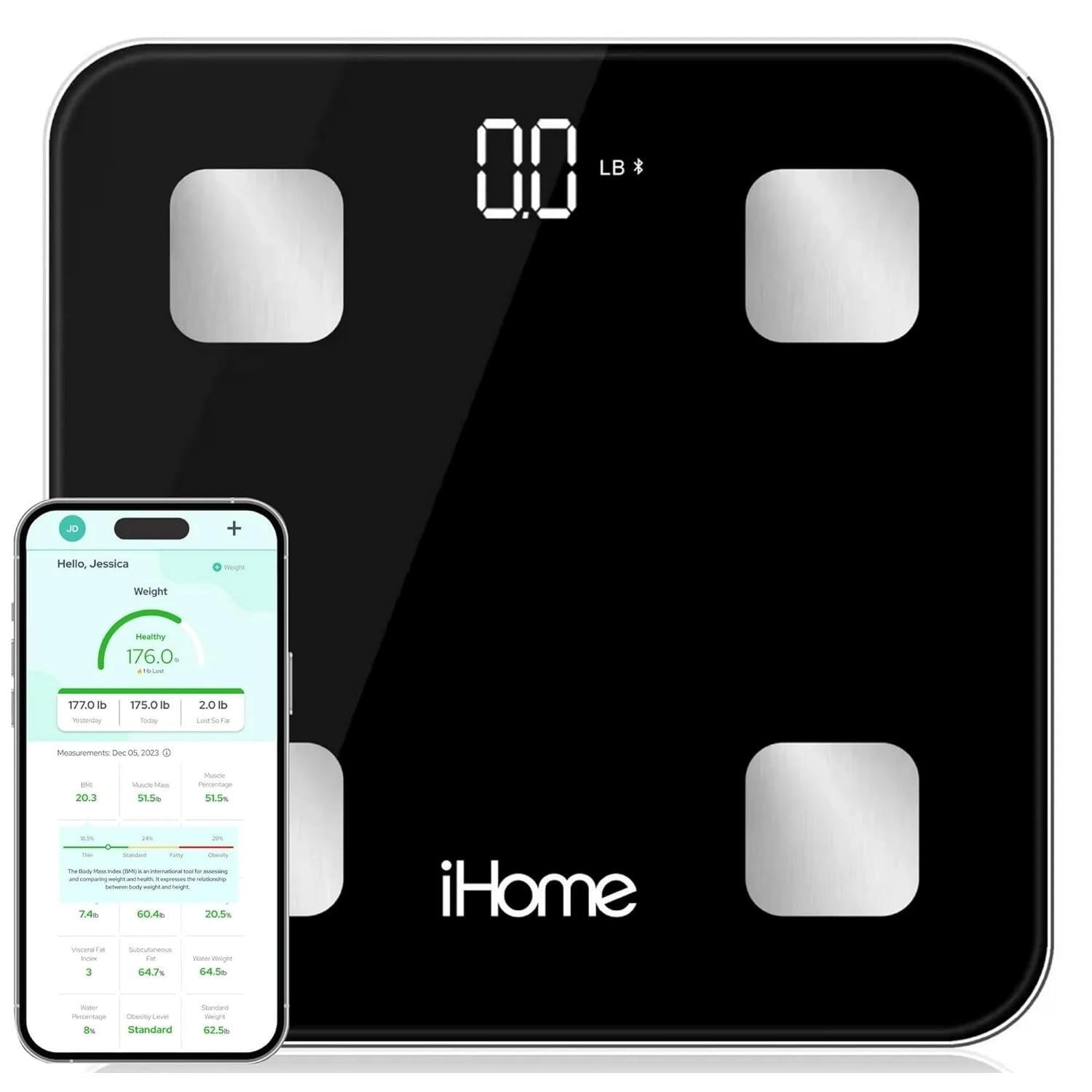 Digital Bluetooth Smart Scale for Body Weight, Weight Scale, Including ...