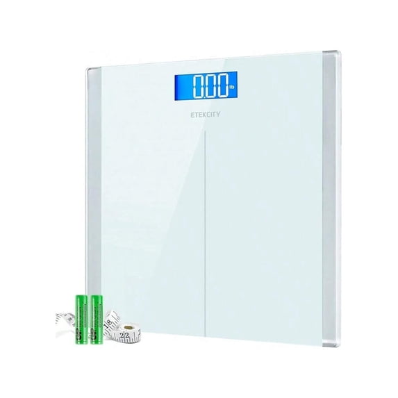 Digital Body Weight Bathroom Scale, Large Blue LCD Backlight Display ...