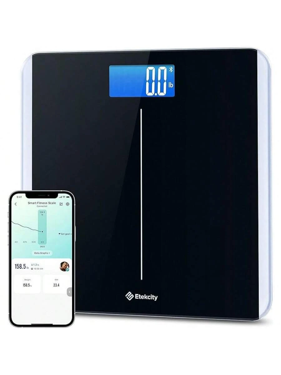 Digital Body Weight Bathroom Scale, Large Blue LCD Backlight Display ...