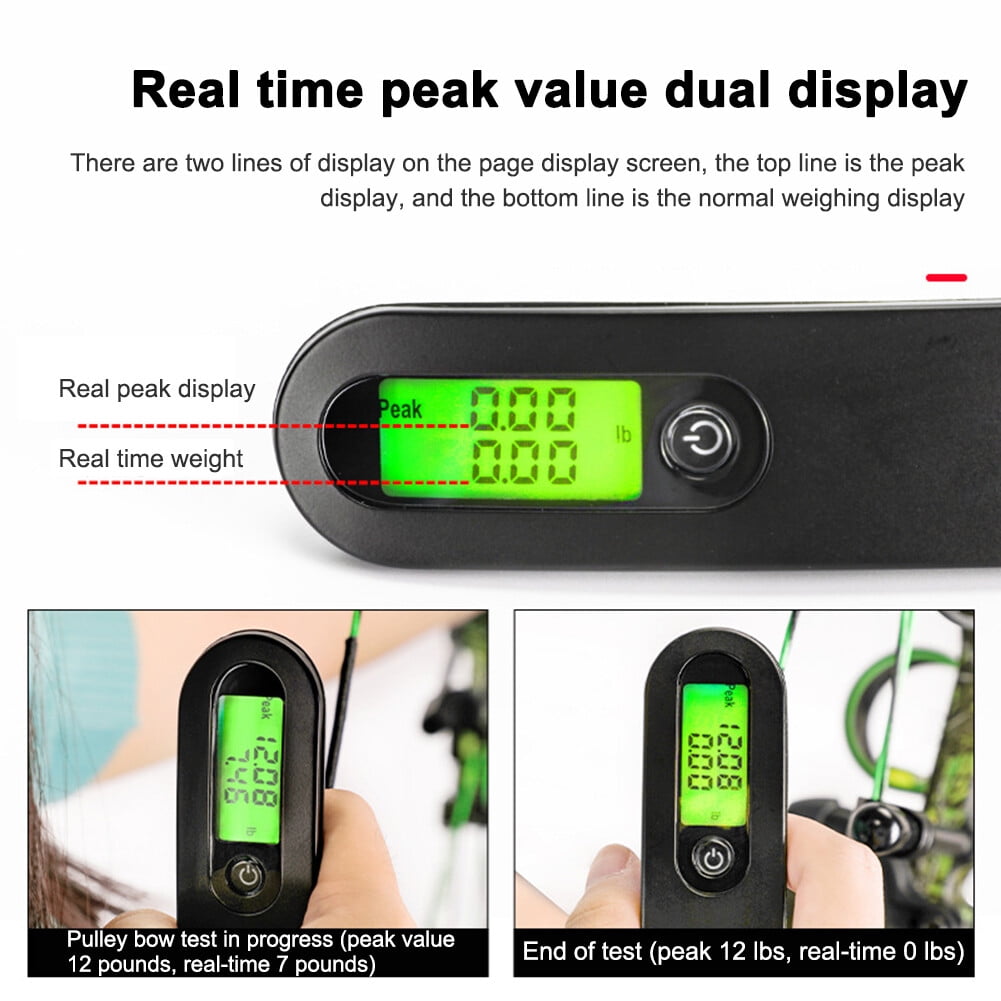 Digital Bow Scale Archery Draw Weight Luggage 110lbs Peak Hold ...