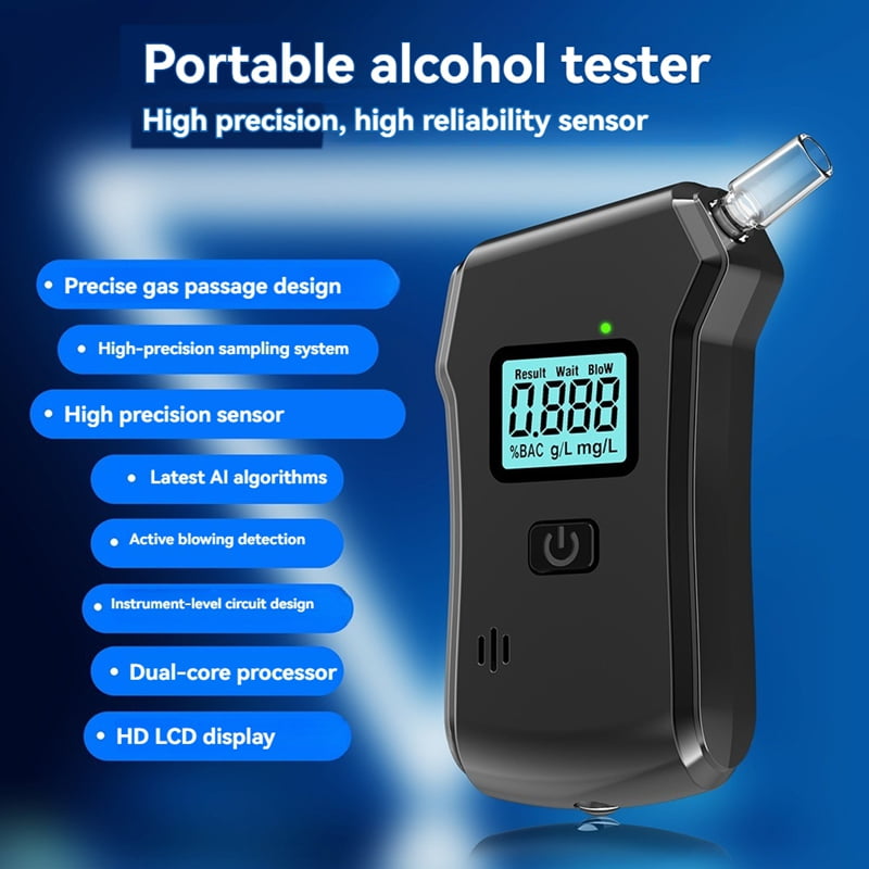 Digital Breath Alcohol Tester Car Breathalyzer LCD Screen Meter Test ...