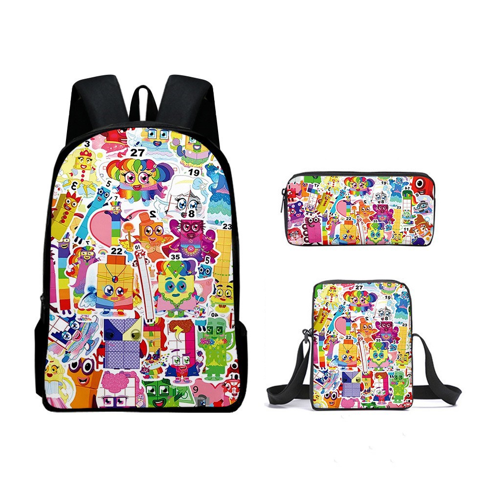 Digital Building Blocks Backpack Numberblocks Student Backpack Cartoon ...