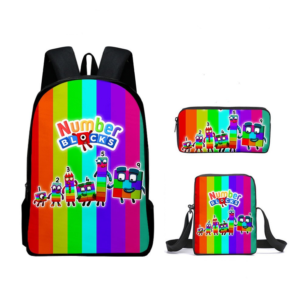 Digital Building Blocks Backpack Numberblocks Student Backpack Cartoon ...