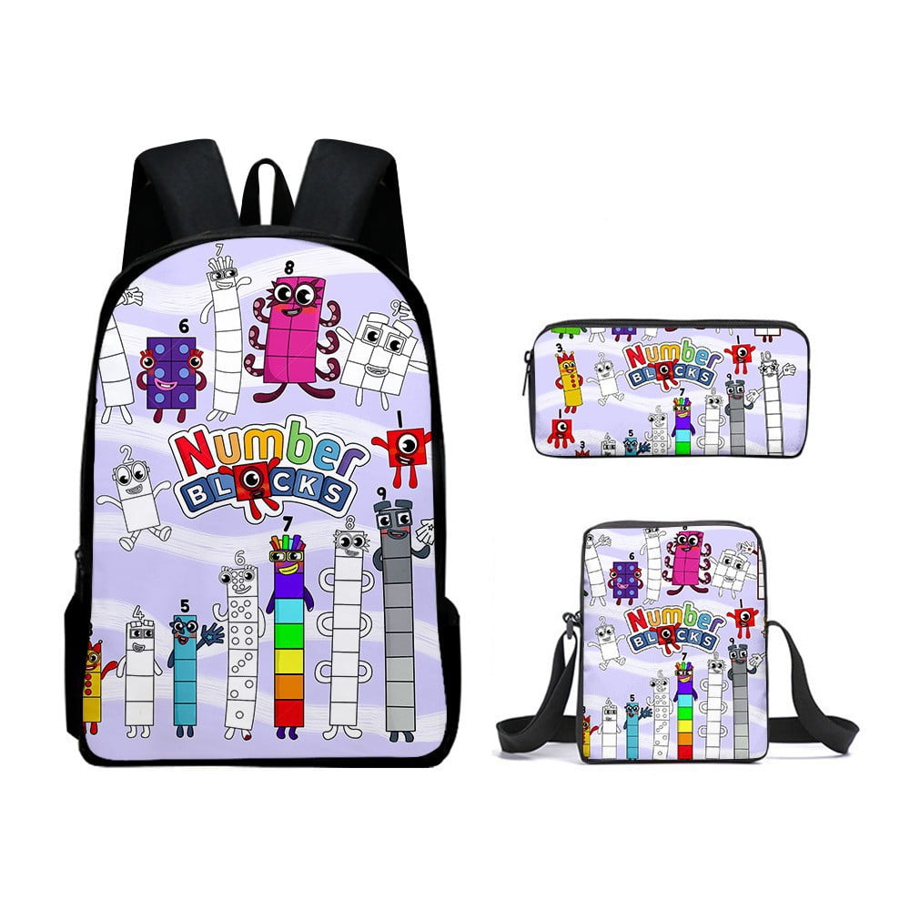 Digital Building Blocks Backpack Numberblocks Student Backpack Cartoon ...