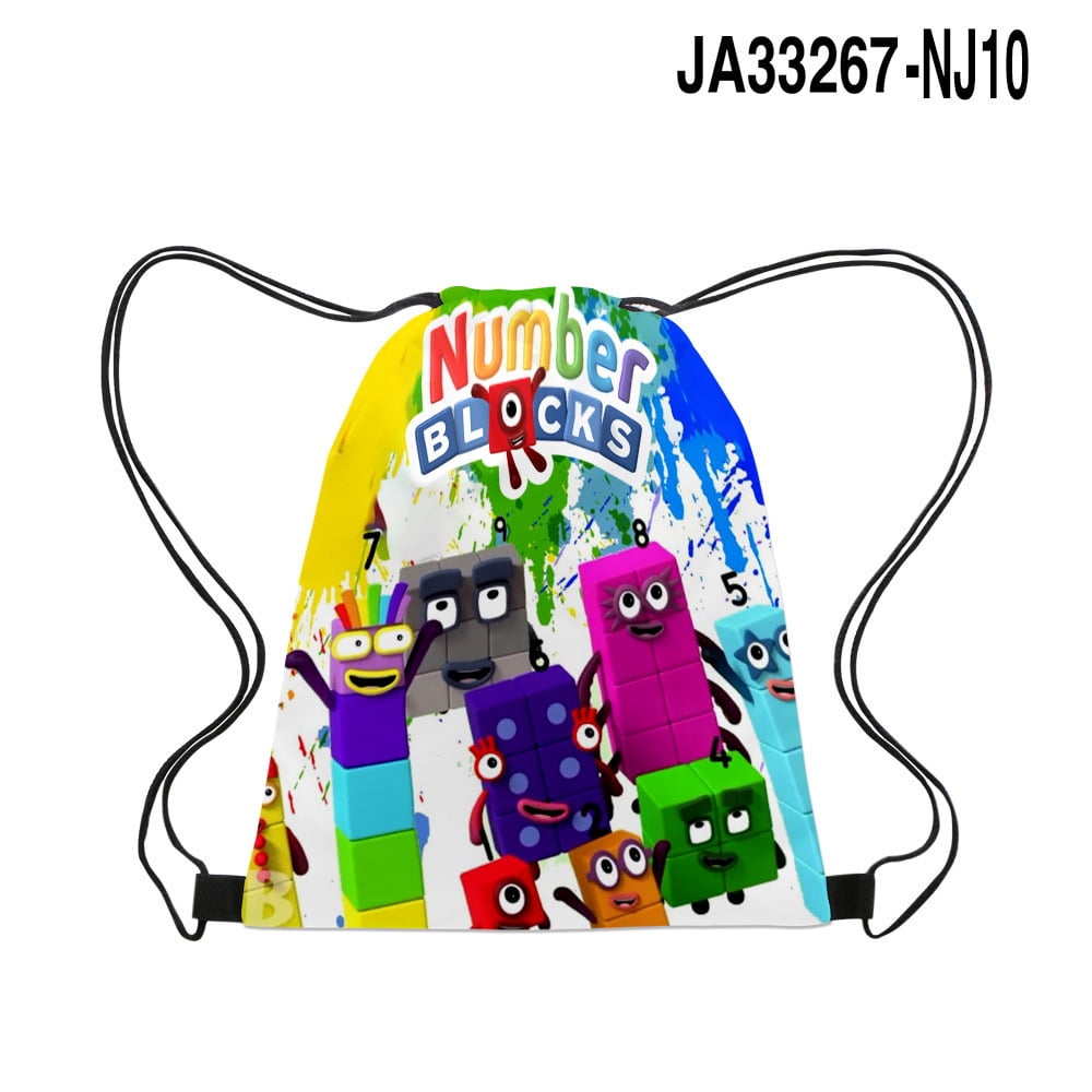 Digital Building Blocks Numberblocks Drawstring Bag School Bag Drawstring Bag Backpack ...