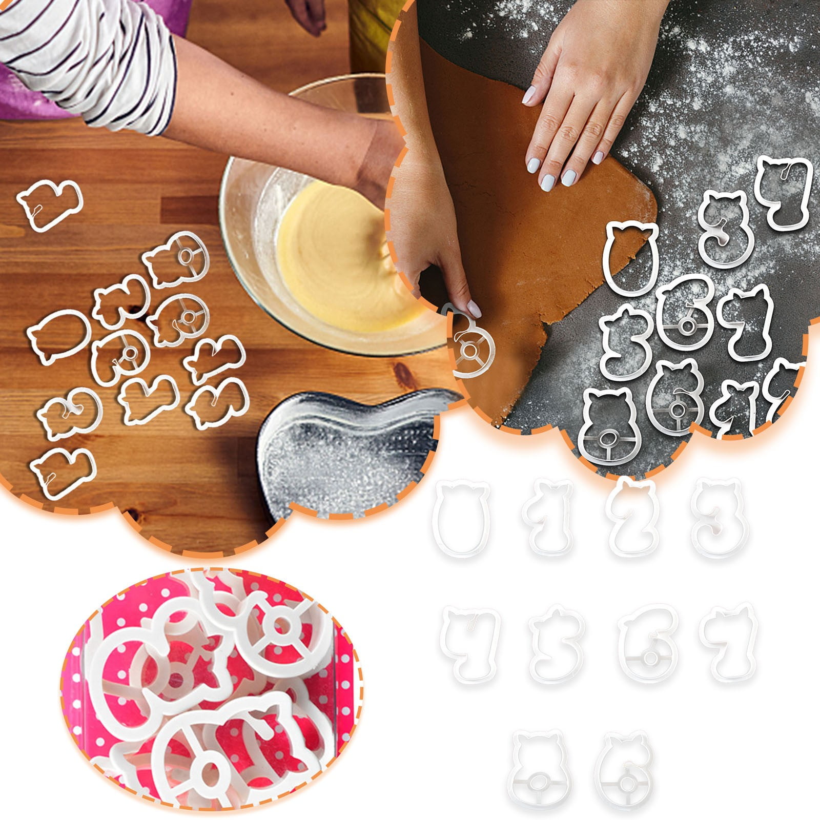 Digital Cake Decorating Tool Set | 10 Piece Plastic Cookie & Fondant ...