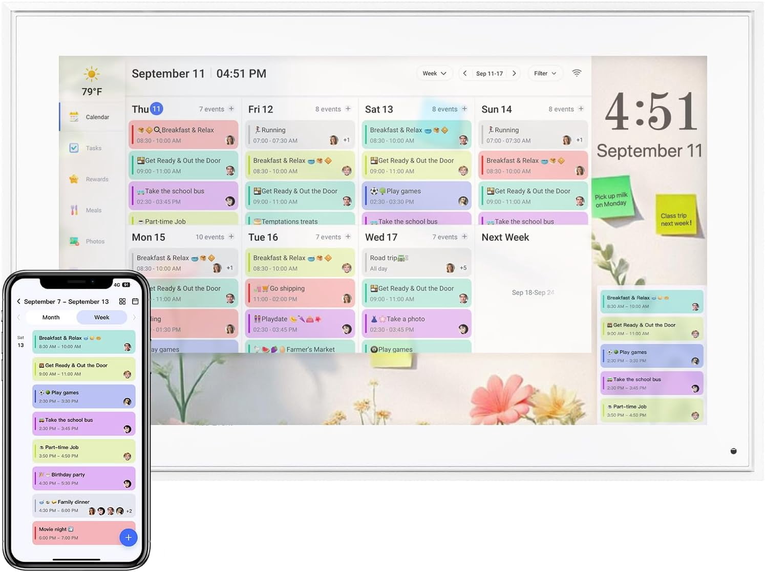 Digital Calendar 15.6 Inch, Calendar Chore Family Schedules, Weekly and ...